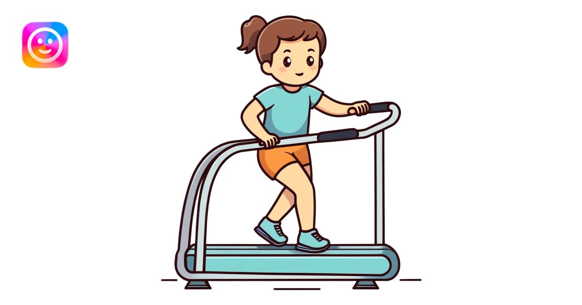 Girl sweating using the stepper at home emoji | AI Emoji Generator