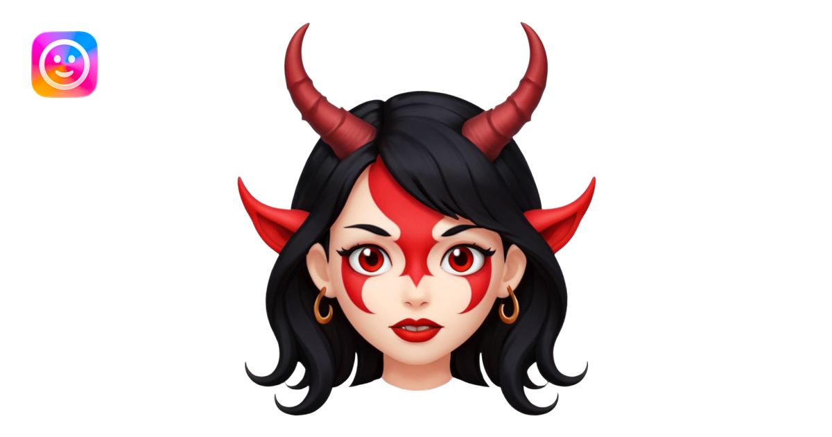 long hair devil girl emoji | AI Emoji Generator
