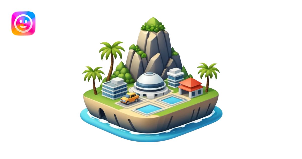 advanced modern island with advanced infrastructure emoji | AI Emoji ...