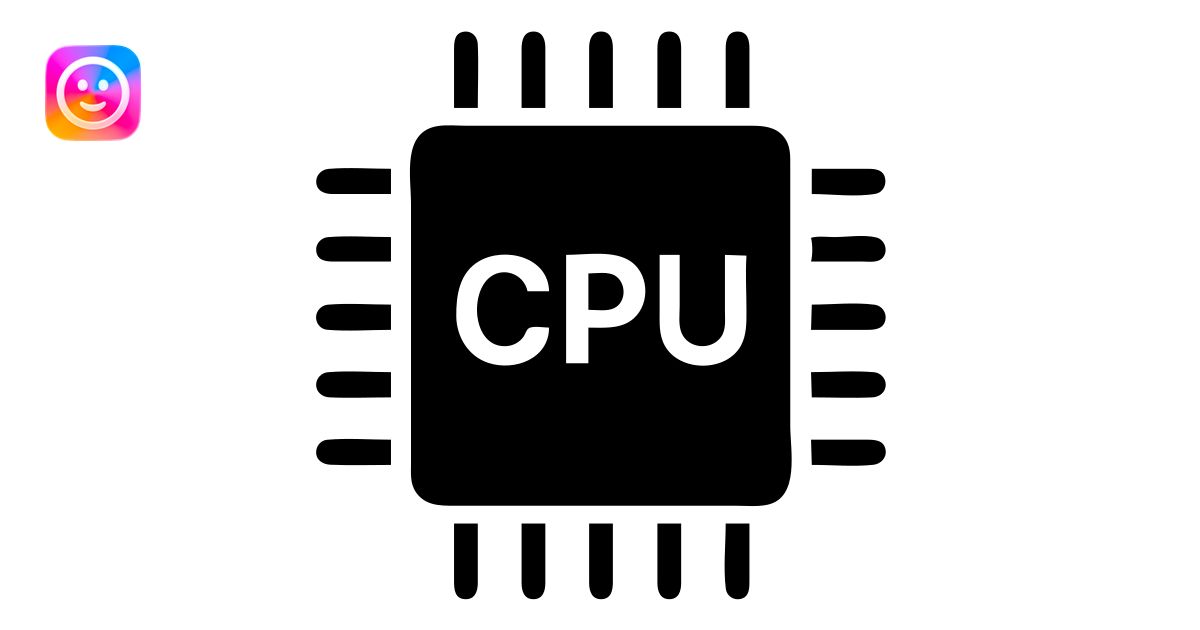 A detailed illustration of a CPU icon | AI Emoji Generator