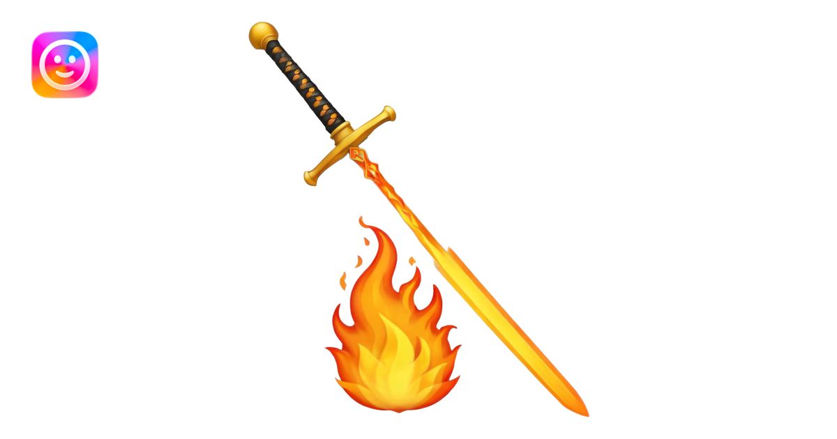 sword on fire emoji style emoji | AI Emoji Generator