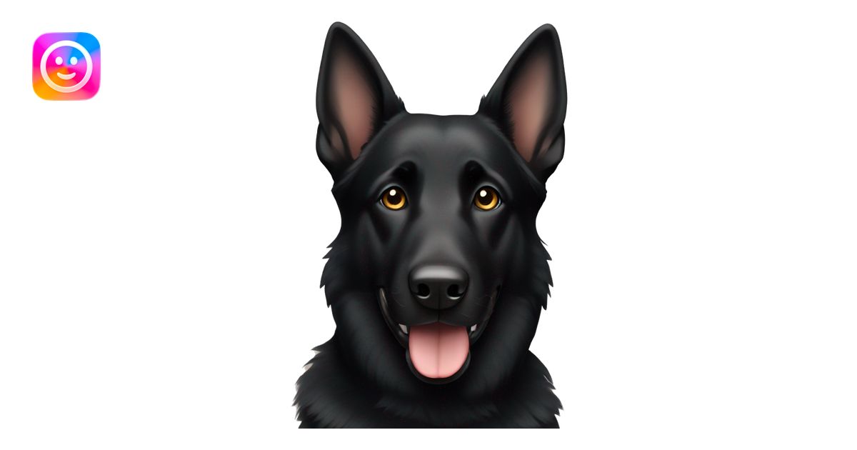 Black German shepherd emoji | AI Emoji Generator