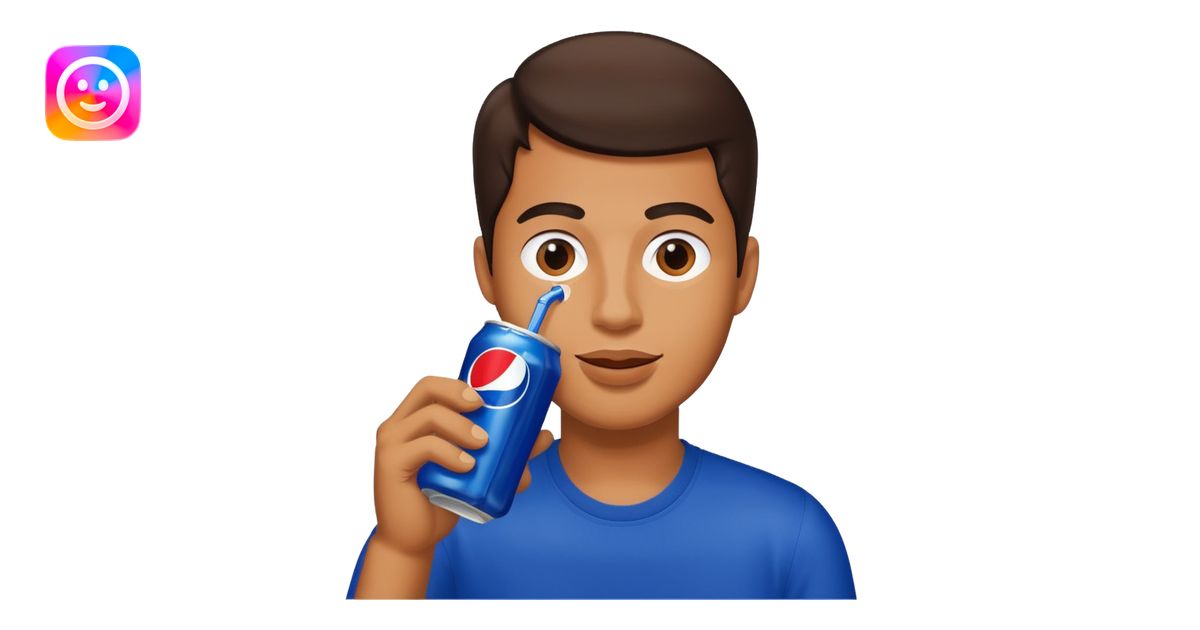Guy drinks pepsi emoji | AI Emoji Generator
