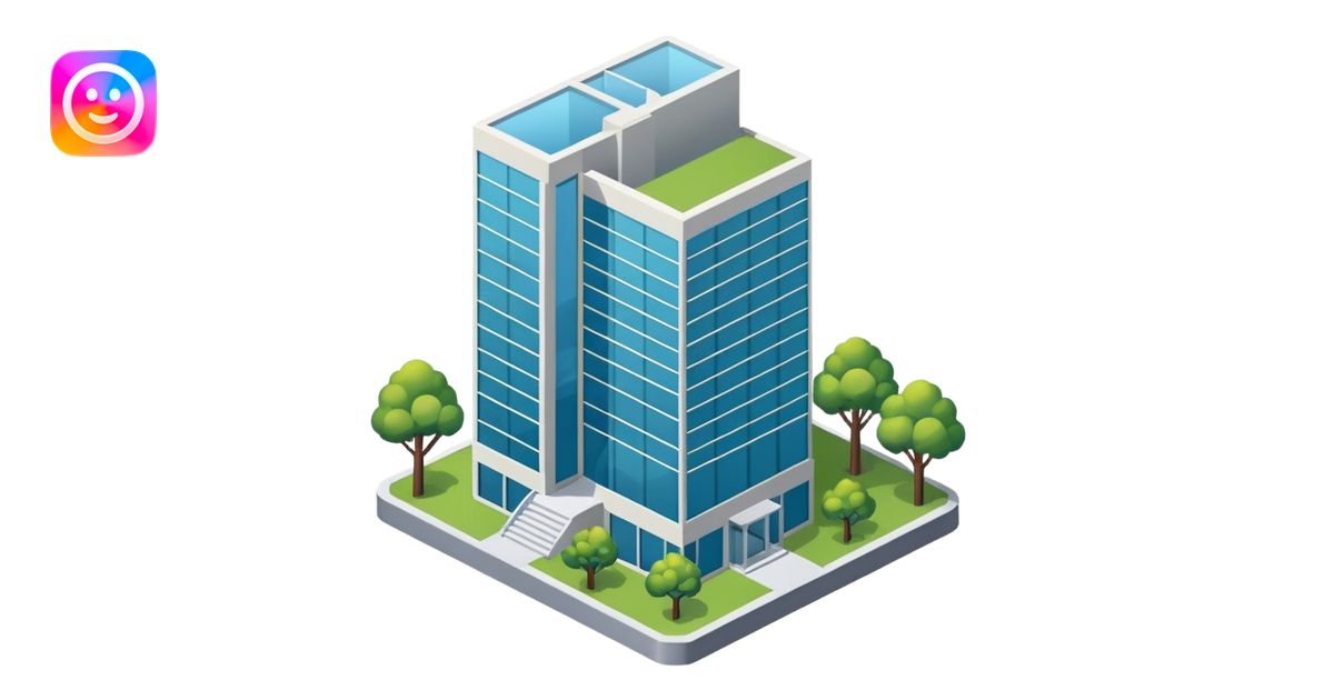 Office building isometric exterior emoji | AI Emoji Generator