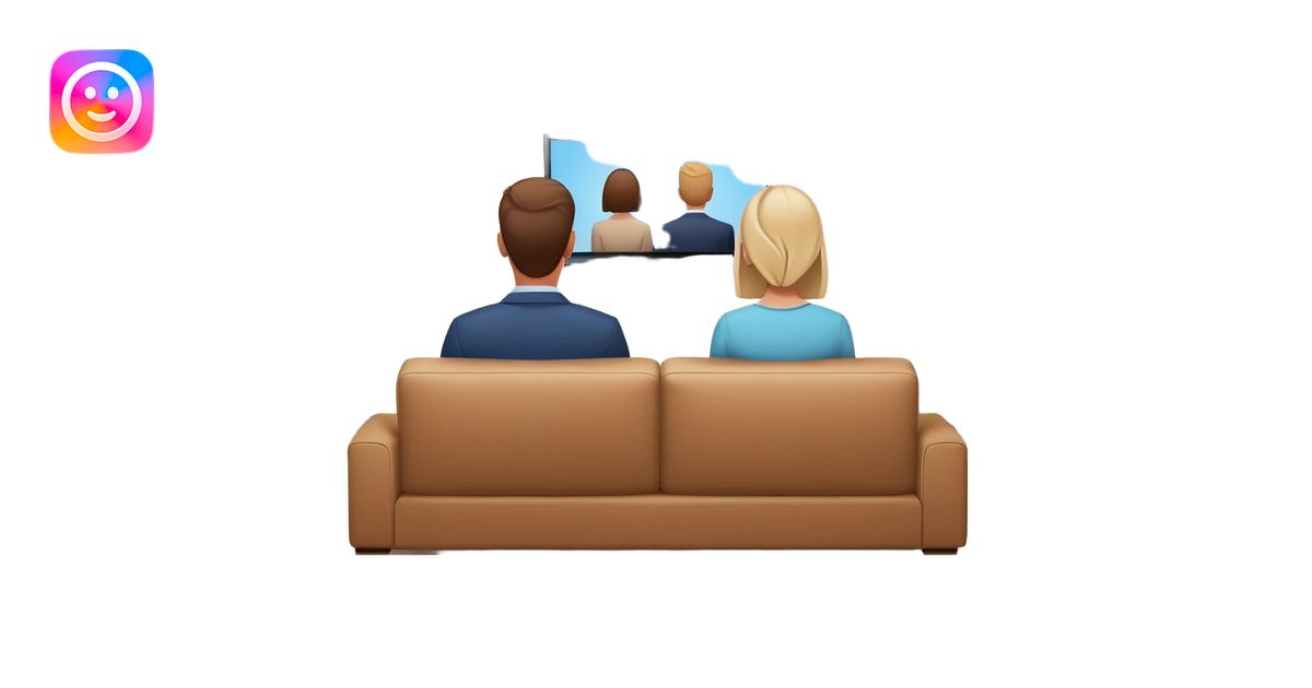 A man and a women photographed from behind, sitting on a sofa and ...