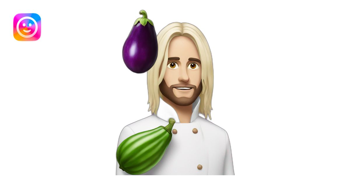 Jared Leto with eggplant emoji | AI Emoji Generator