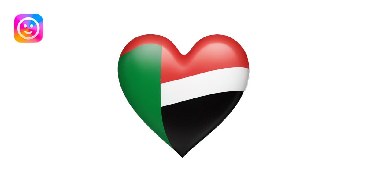 UAE flag coloured heart emoji emoji | AI Emoji Generator