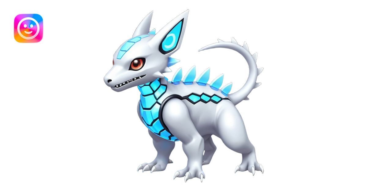 exotic futuristic modern cyber-Fakémon-Digimon-Trico-creature emoji ...