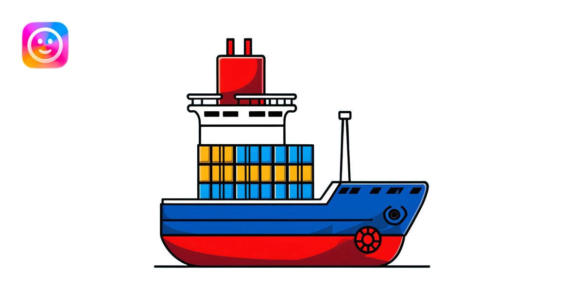 Cargo container ship in ocean image | AI Emoji Generator