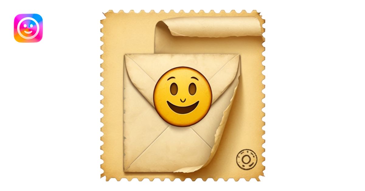 Letter with stamp on it emoji | AI Emoji Generator