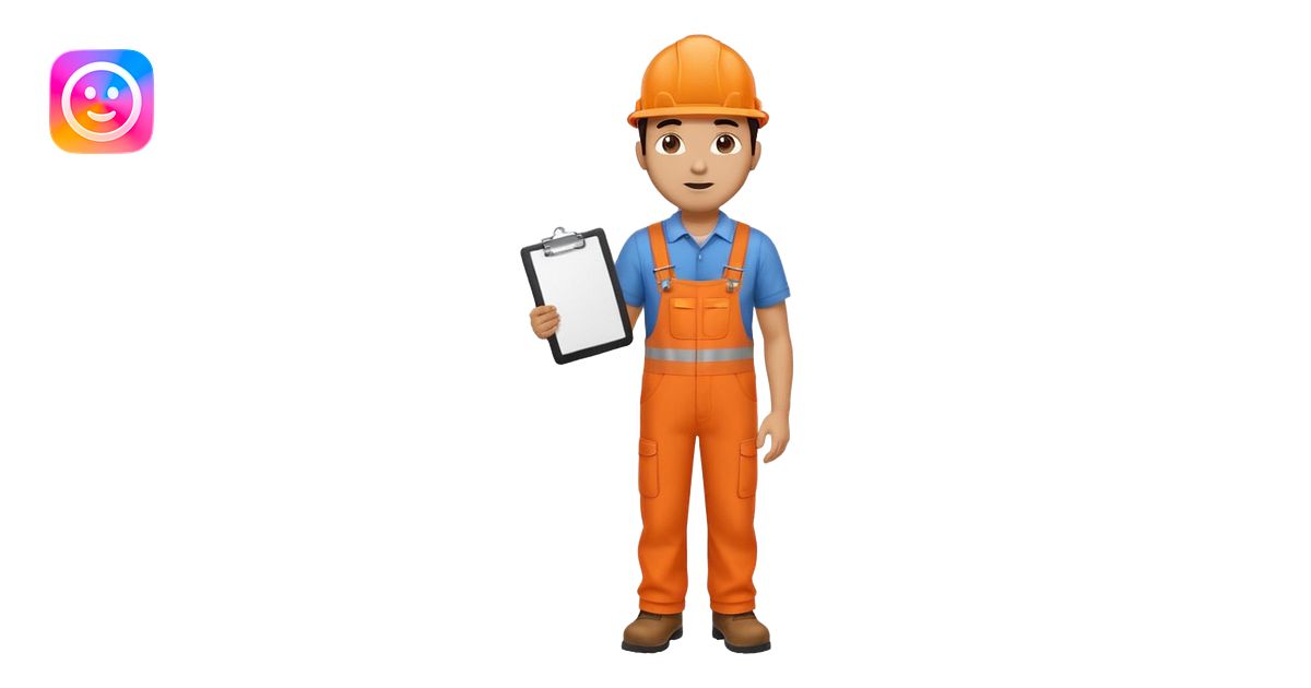 Indian male railway engineer orange overalls, boots holding a clipboard ...