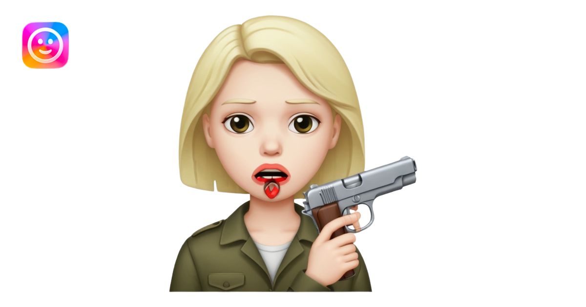 gun in sad emojis mouth emoji | AI Emoji Generator