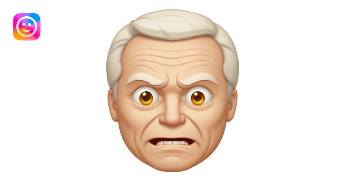 Angry older white male Italian angel like a smiley face emoji | AI ...