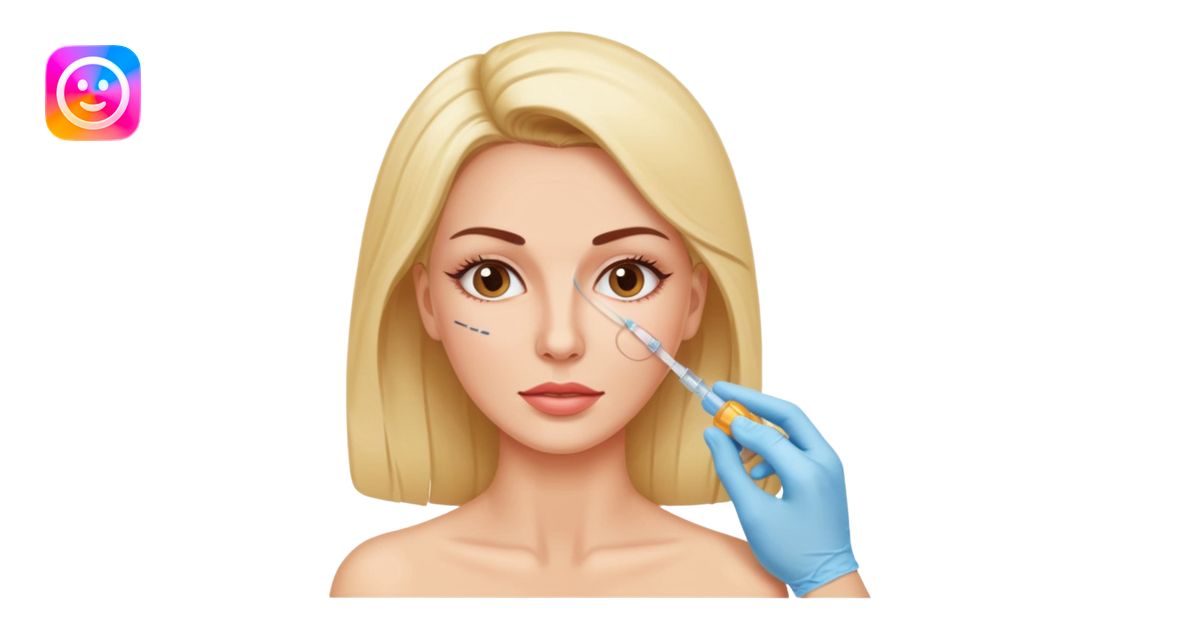 Woman taking a botox injection in the face emoji | AI Emoji Generator