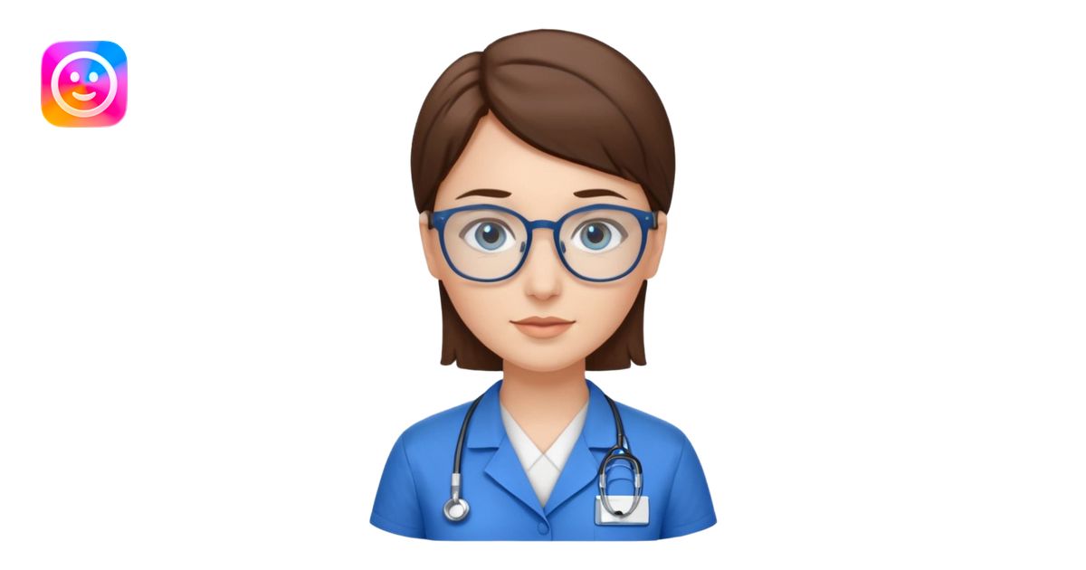 Blue eyes short brown hair with glasses woman in care assistant blue ...