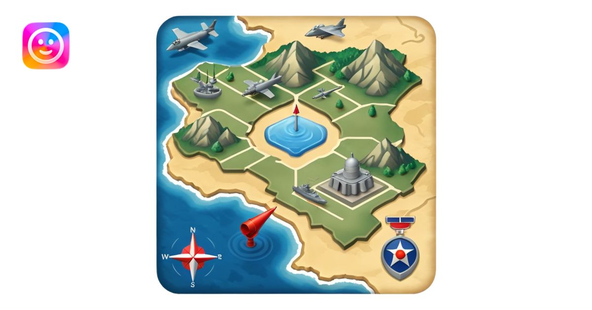 strategic military map with military objects emoji | AI Emoji Generator