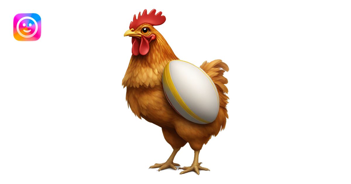 Chicken with a rugby ball emoji | AI Emoji Generator