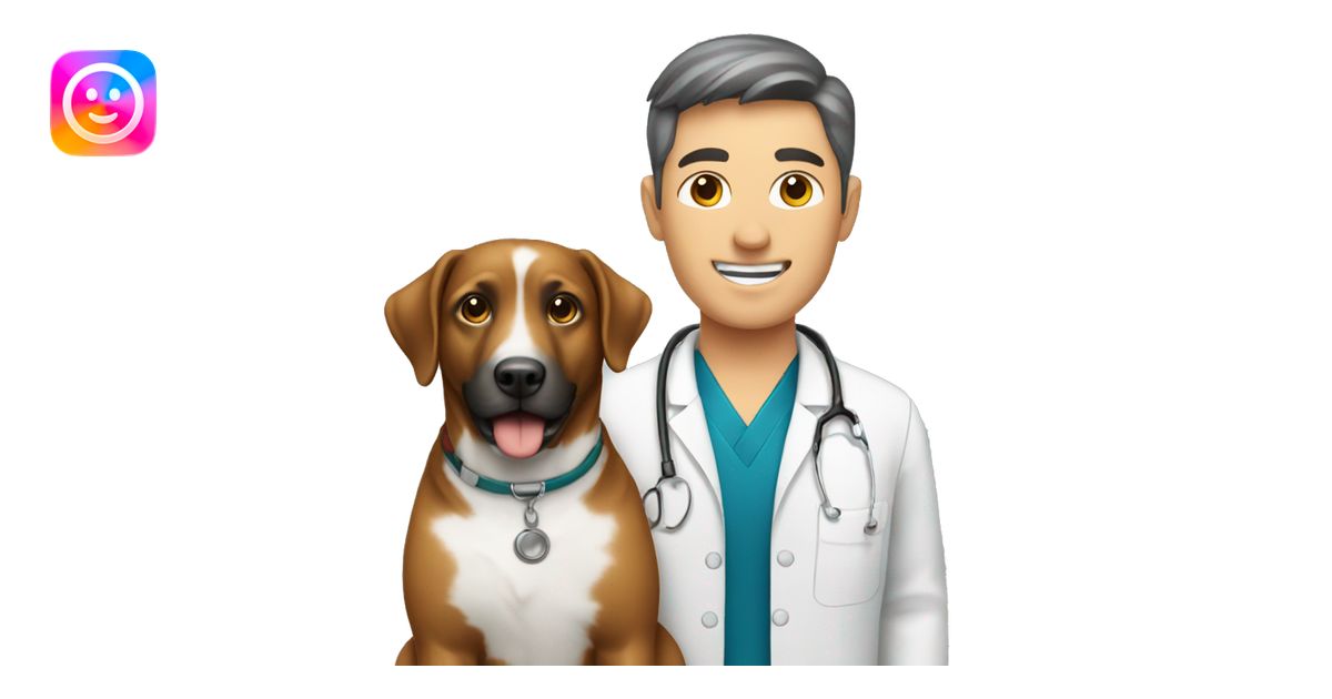 Veterinarian with dog emoji | AI Emoji Generator