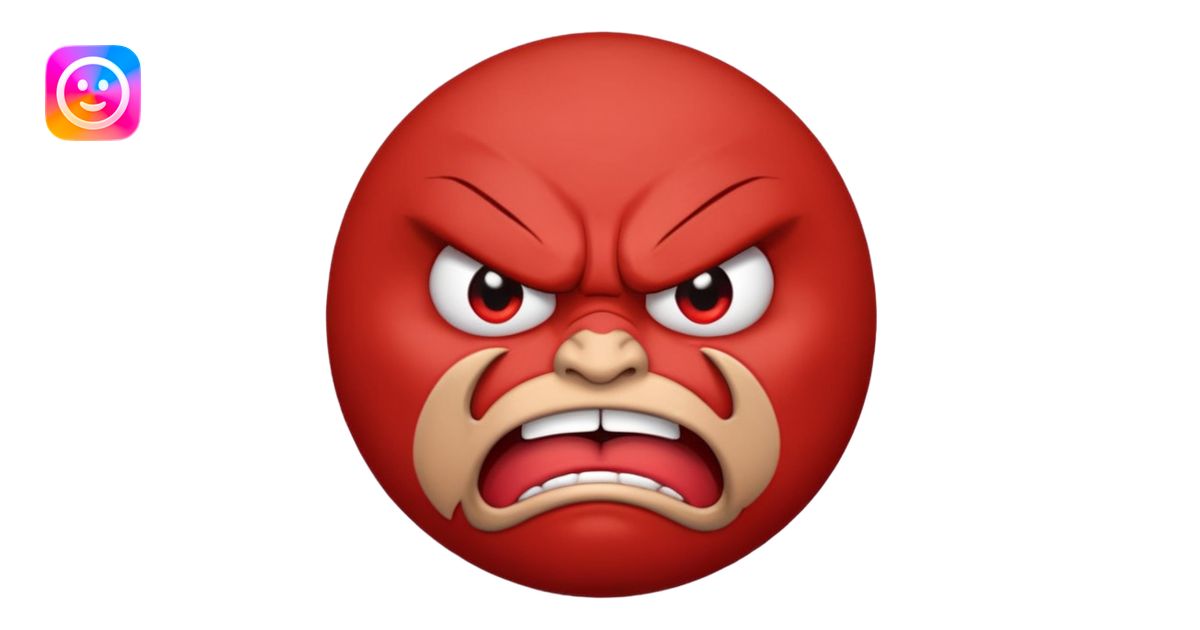circle emoticon, furious face, cartoonish expression emoji | AI Emoji ...