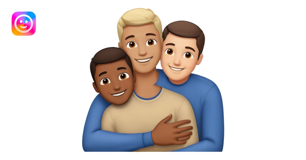 Male Gay Throuple emoji | AI Emoji Generator
