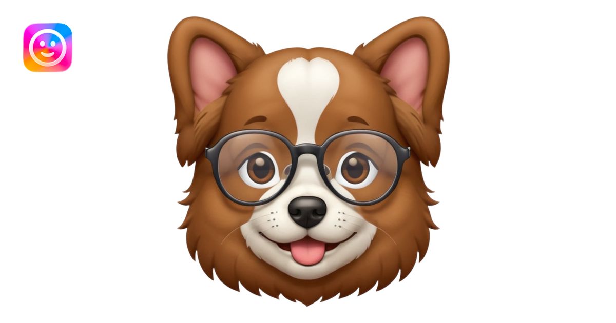 Perro con lentes emoji | AI Emoji Generator