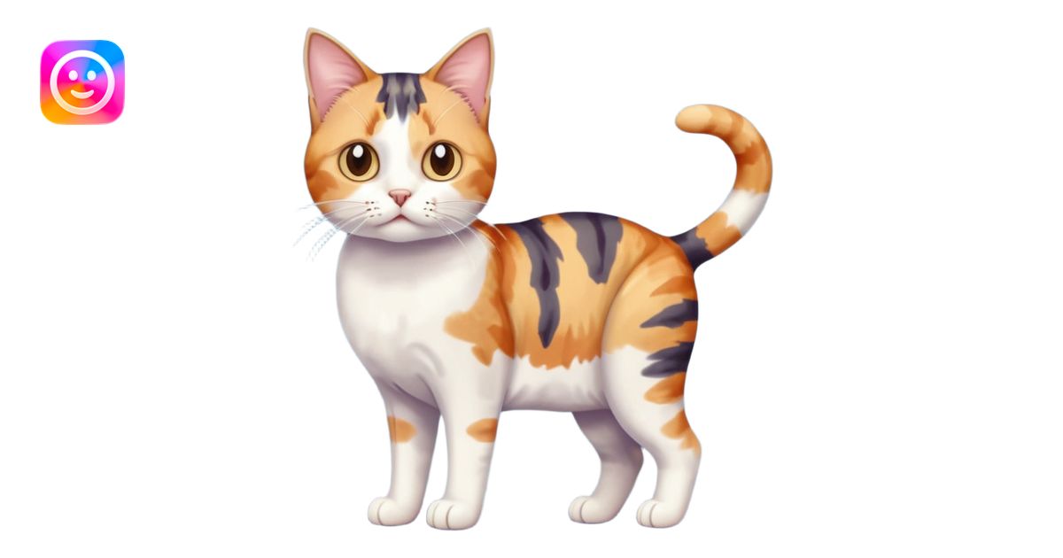 full body anxious looking colourful patchy calico tabby cat with tiny ...