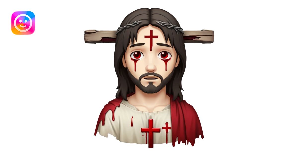 jesus-body-on-the-cross, emo hair emoji | AI Emoji Generator