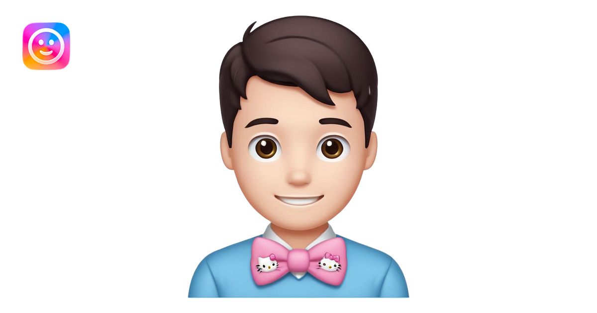 Handsome guy emoji like round IOS emoji more handsome plus hello kitty ...