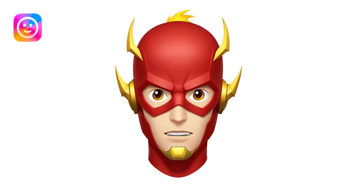 face of The Flash superhero with bold expression, red mask, and yellow ...