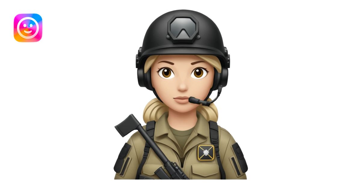 female special operations communications operator with combat gear in ...