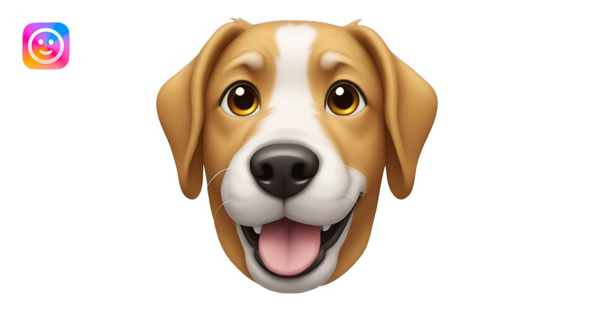 Human smiley face with dog ears and snout emoji | AI Emoji Generator
