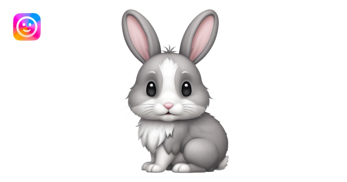 side view of bunny rabbit with fluffy tail and drooping ears emoji | AI ...