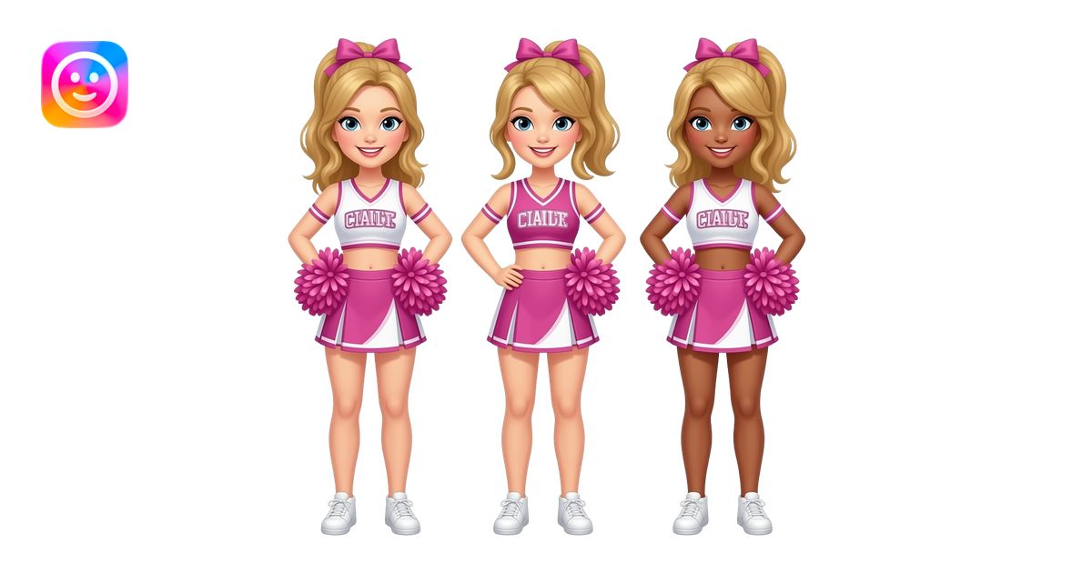 Make pink cheerleaders emoji | AI Emoji Generator
