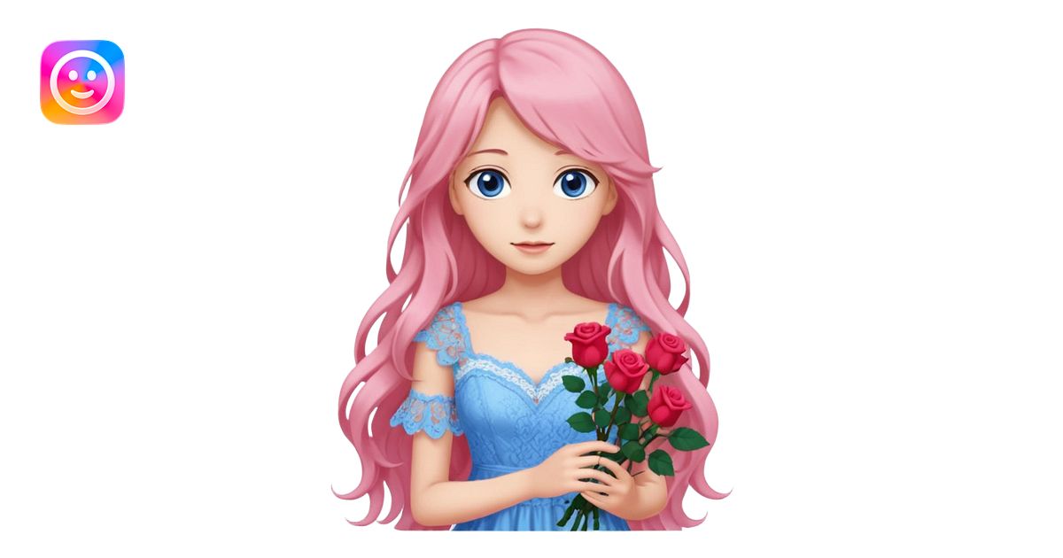 pastel anime woman with pink and white lace dress full body and long ...