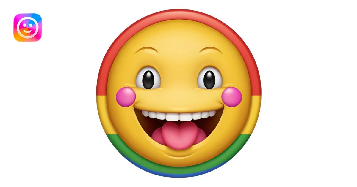 Smiley face biting lip with progress pride flag skin emoji | AI Emoji ...