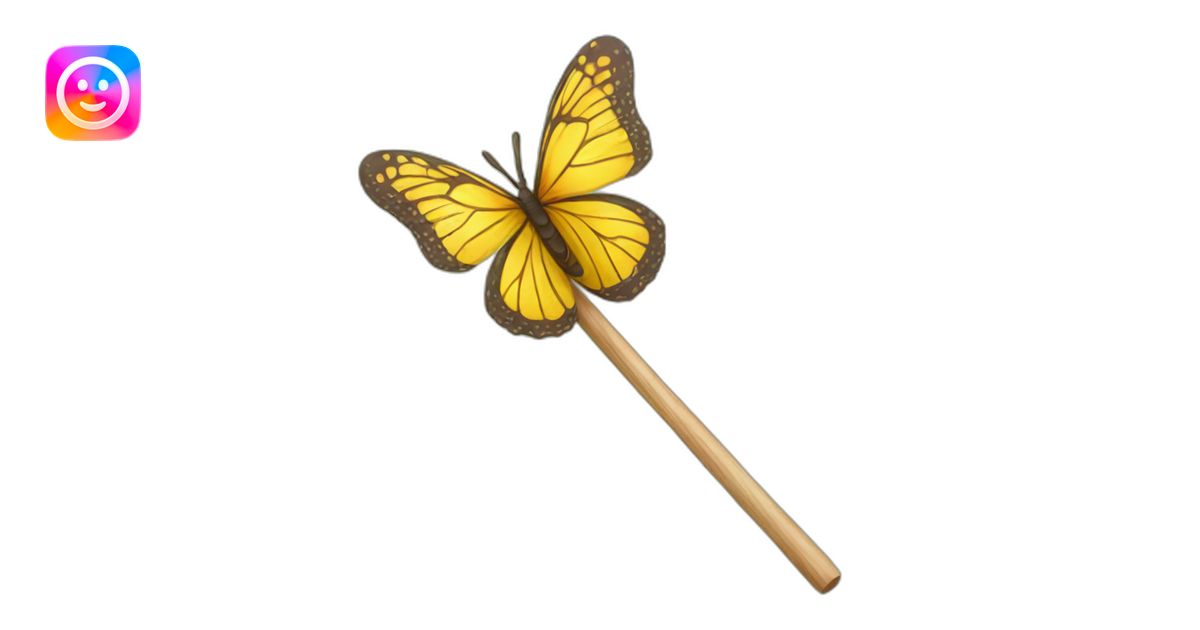 Net on a wooden stick used to catch butterflies emoji | AI Emoji Generator