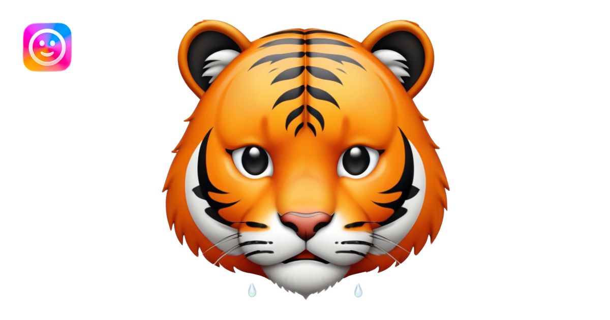 sad crying tiger emoji | AI Emoji Generator