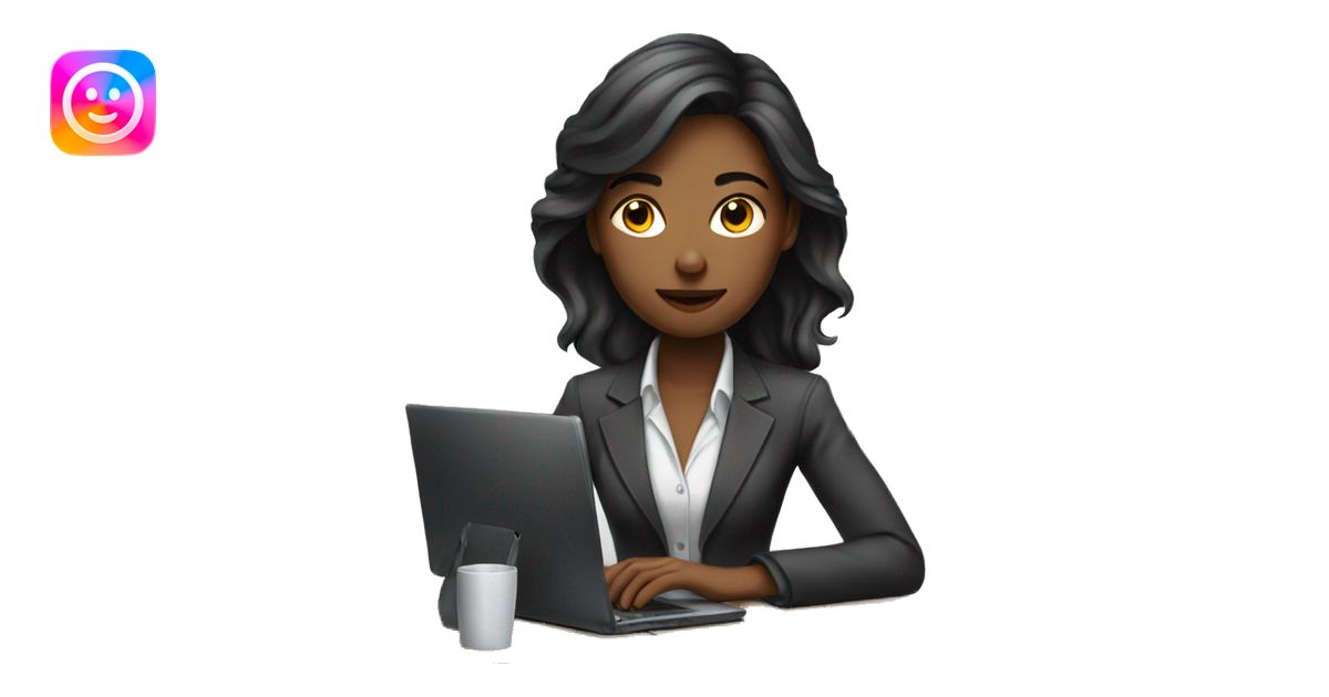 Girl z working hard corporate emoji | AI Emoji Generator