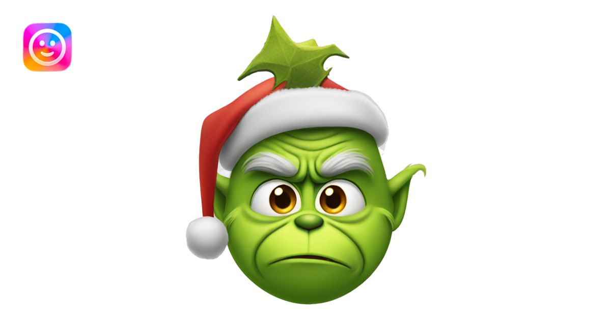 Grinch with a Christmas tree emoji | AI Emoji Generator