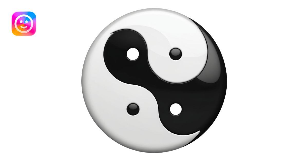 Genera el Jin yang en blanco y negro emoji | AI Emoji Generator