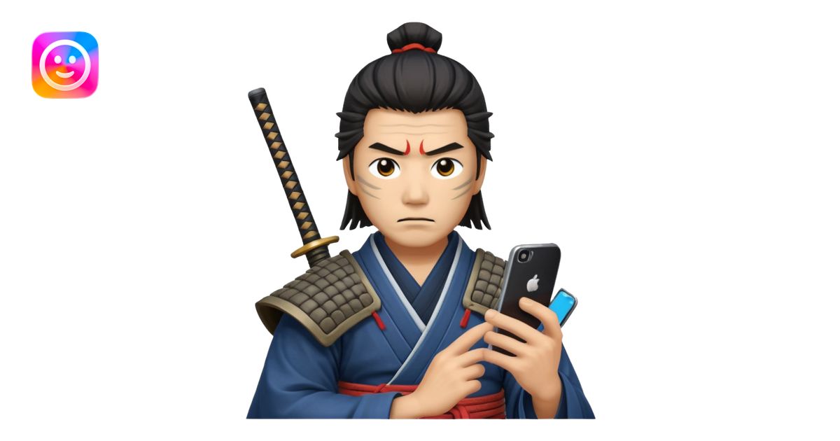 samurai with smartphone emoji | AI Emoji Generator
