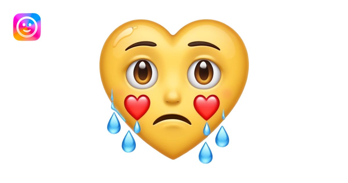Heart eyes emoji with tears running down emoji | AI Emoji Generator