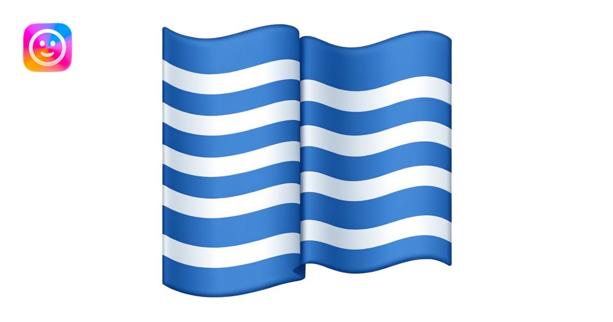 emoji Flag with 3 simple horizontal lines: white, blue, white, equal ...