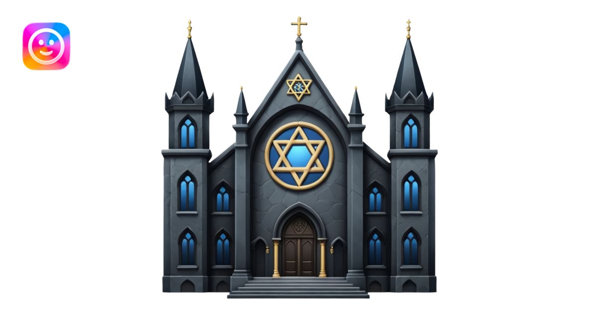 jewish synagogue in dark goth aesthetic style emoji | AI Emoji Generator