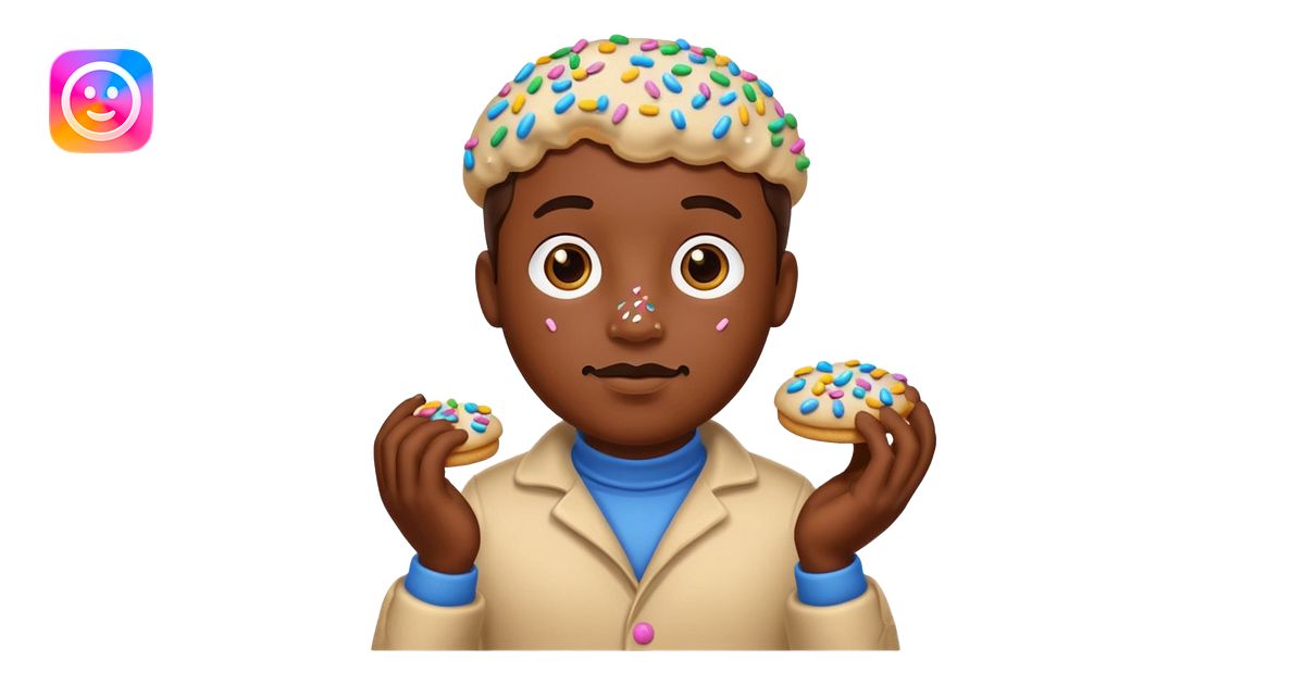 Frosted Cookie Man with sprinkles emoji | AI Emoji Generator