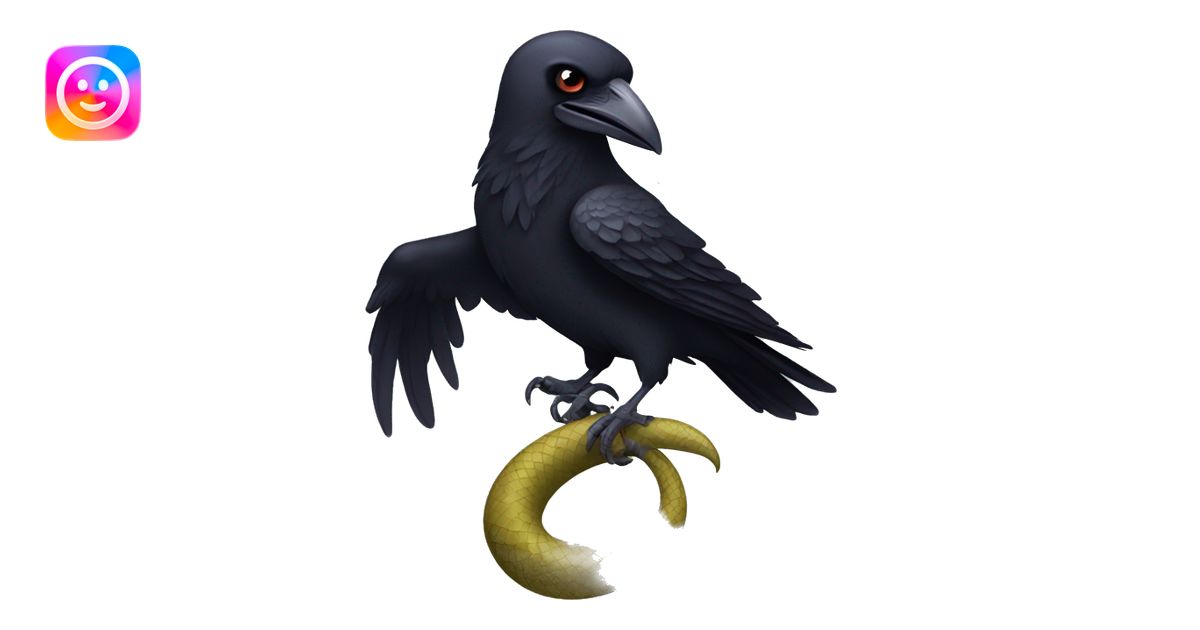 Raven holding a snake in its claws emoji | AI Emoji Generator