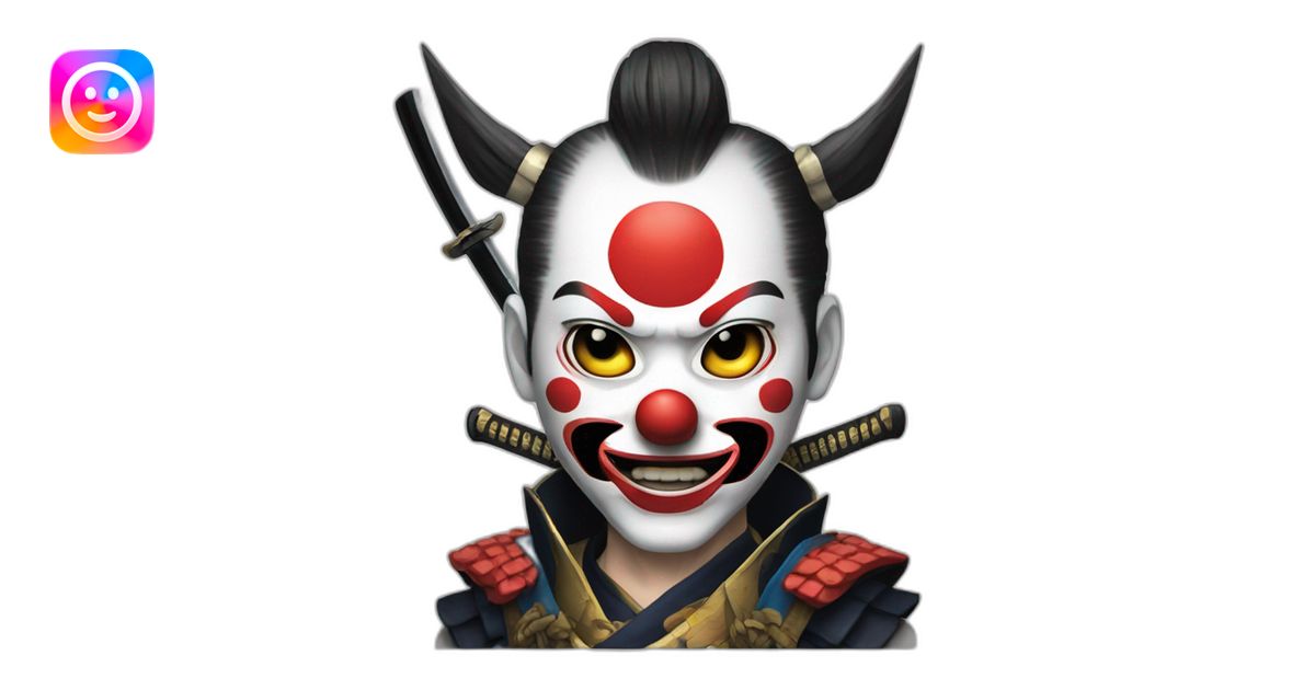 clown samurai japan katana evil emoji | AI Emoji Generator