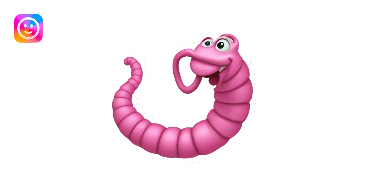 a pink worm smiling emoji | AI Emoji Generator