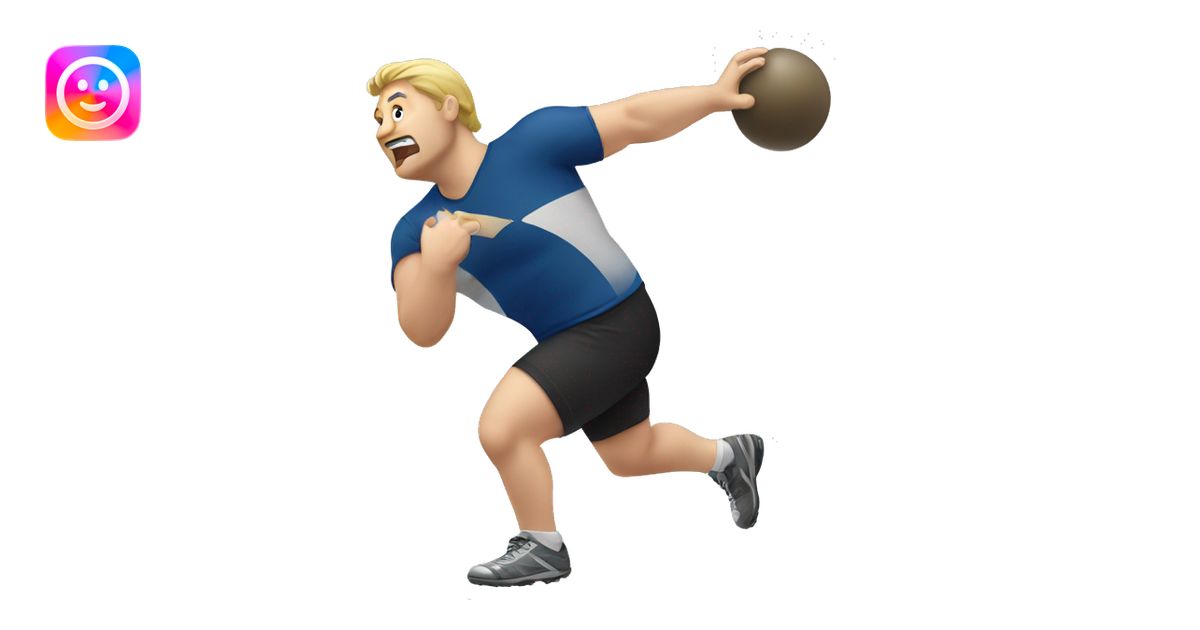 Big white guy throwing a shotput emoji | AI Emoji Generator