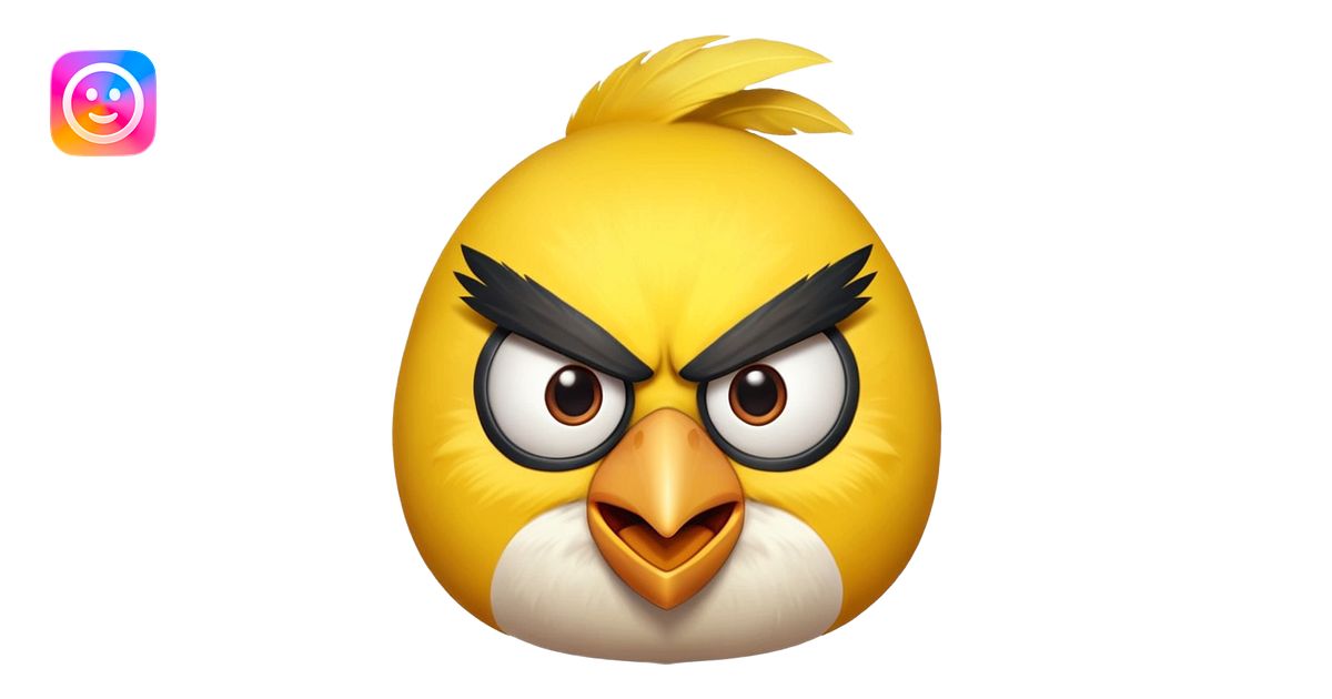 Give me angry bird in yellow color emoji | AI Emoji Generator